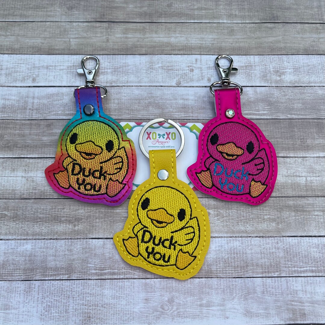 Duck You Snap Tab, Funny Duck Key Chain, Rude Key Fob, Snarky Gift ...