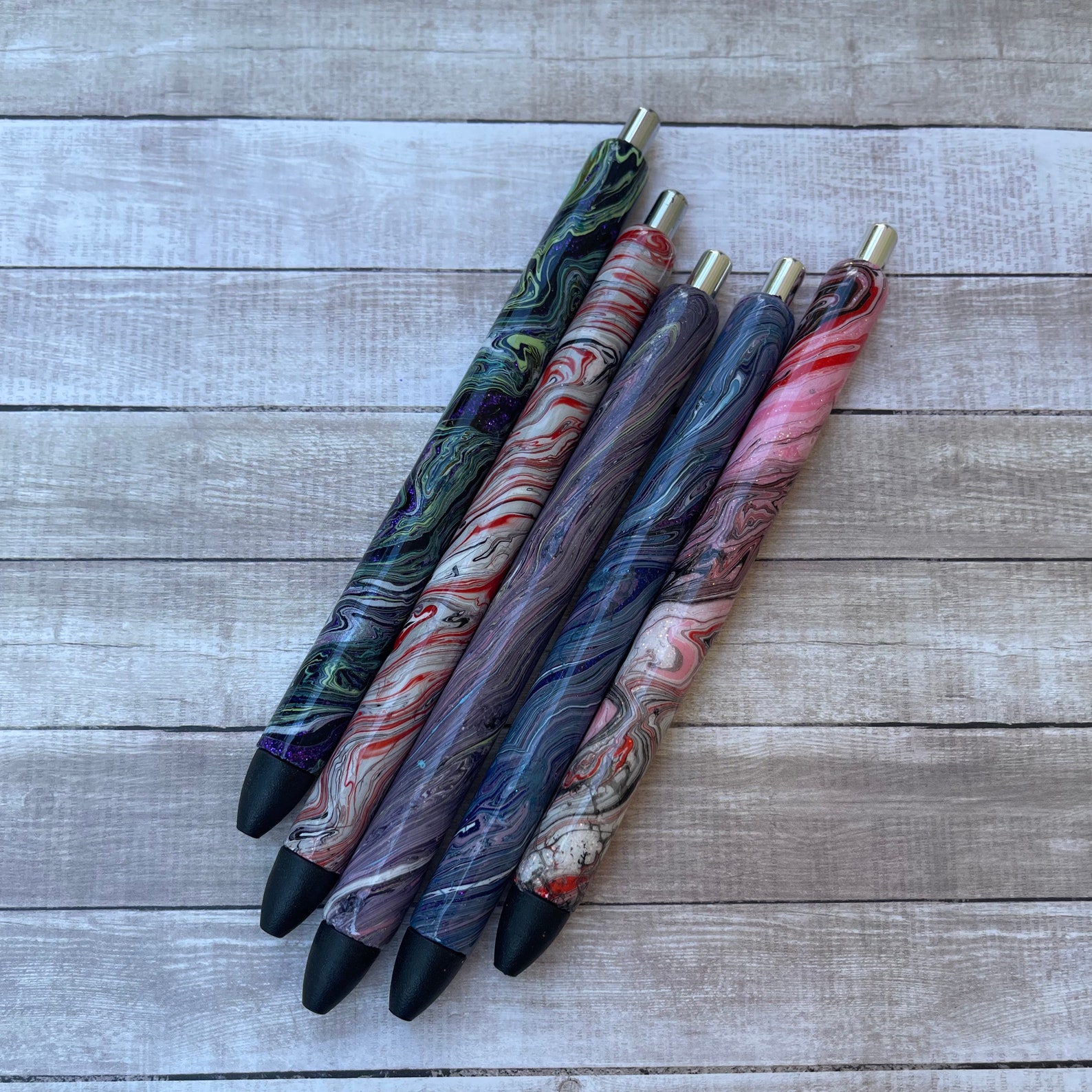 Hydro-dipped Glitter Pens Hydro Drip Gel Pens Marbled Ink - Etsy