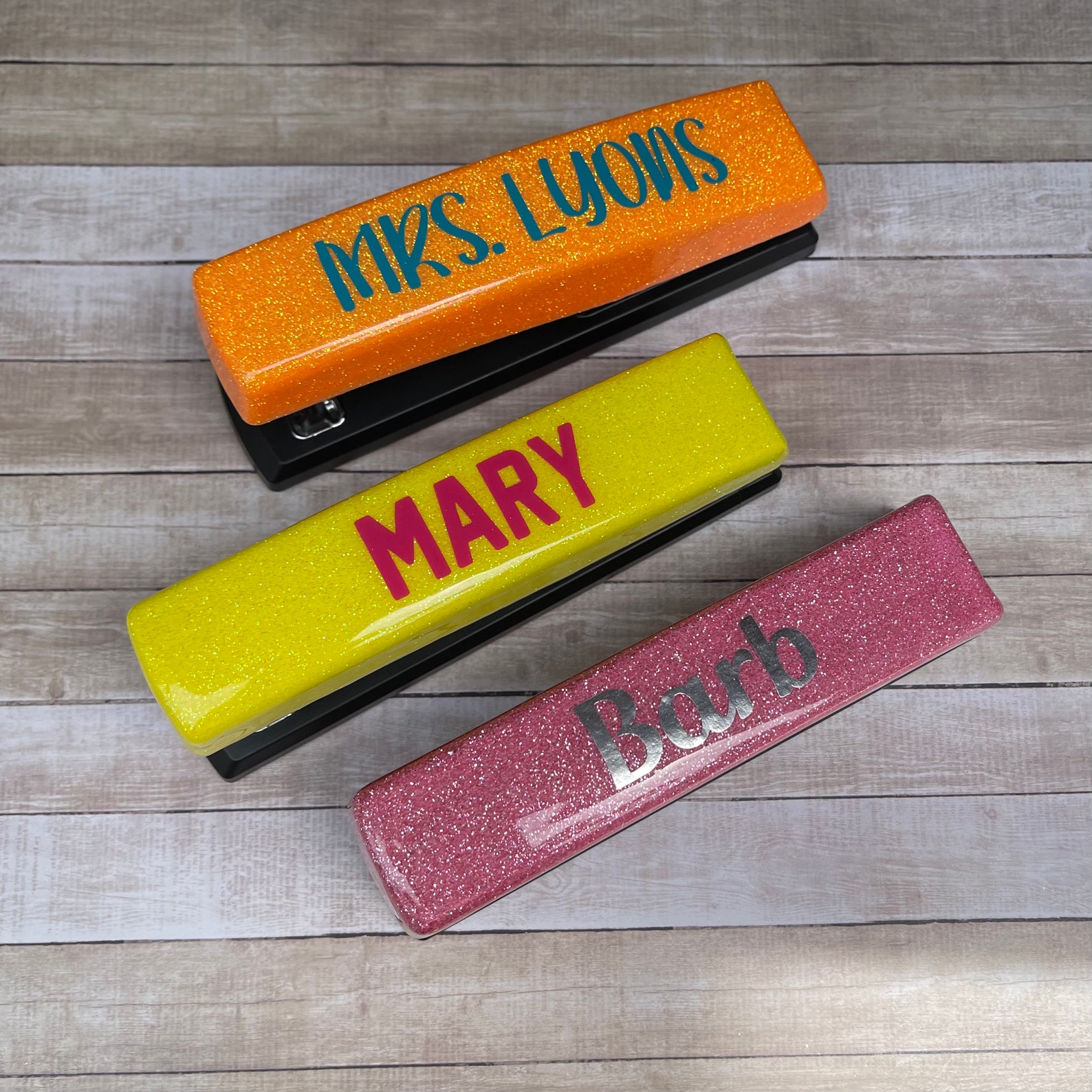 Personalized Stapler Glitter Epoxy Stapler Personalized - Etsy