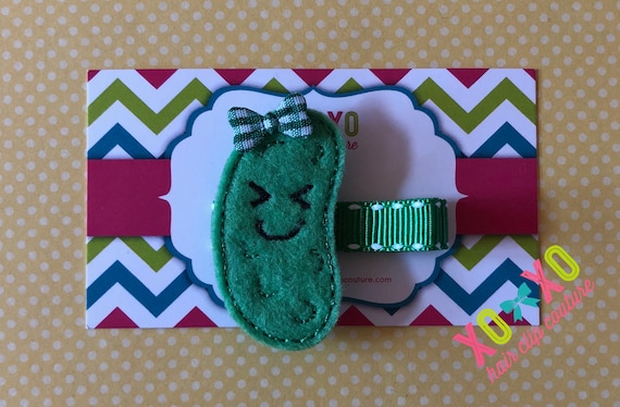 Pickle Hair Clip Pickle Clippy Pickle Feltiefoody Hair - Etsy