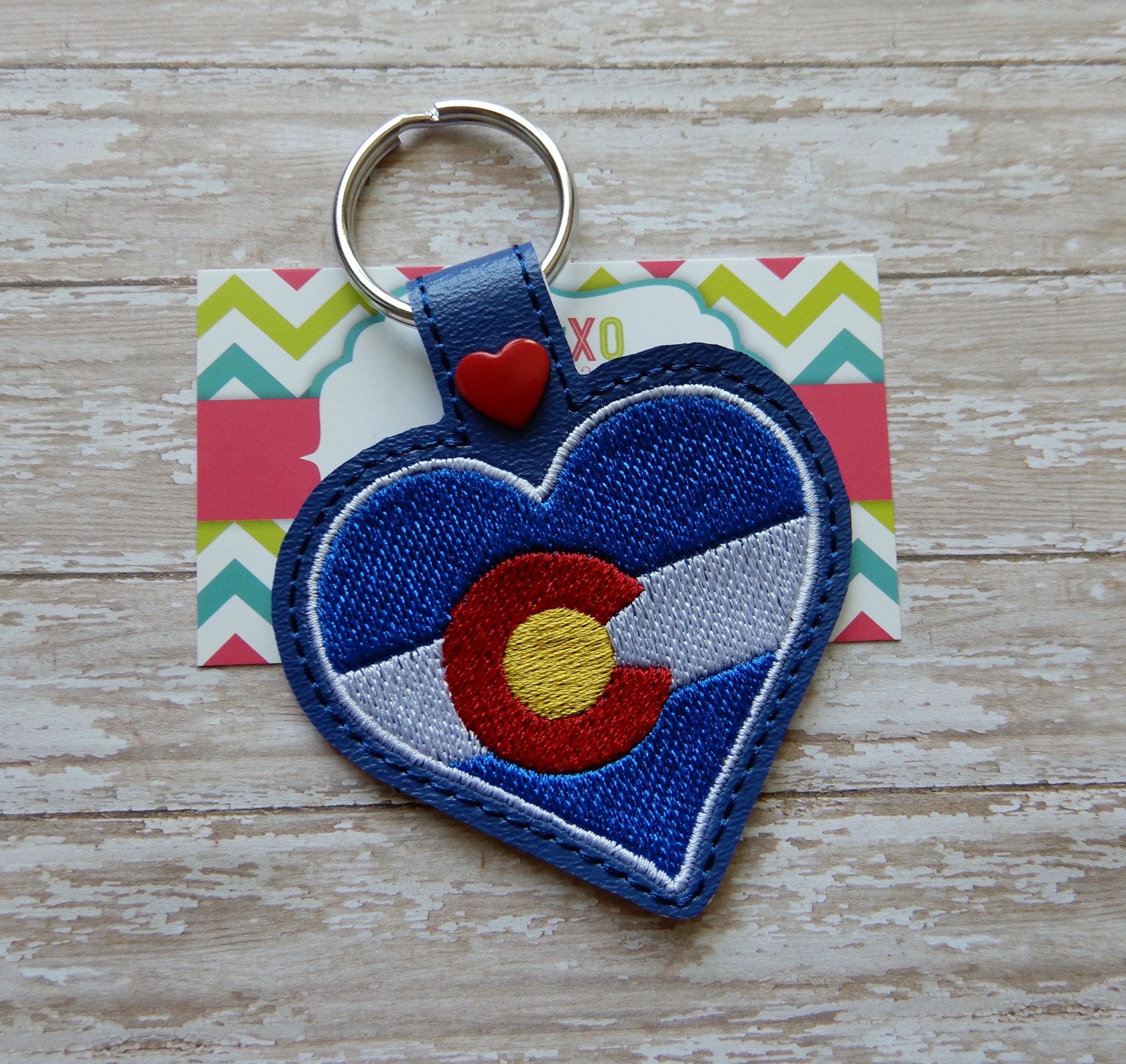 Colorado Heart Snaptab Colorado Flag Key Chain Rocky | Etsy