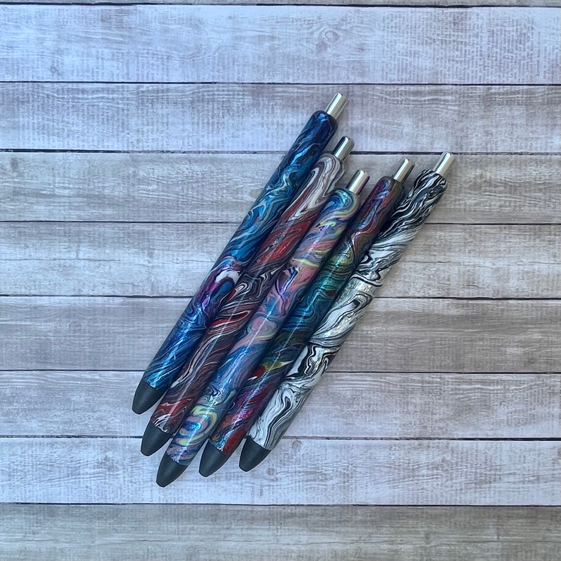 Hydro-dipped Glitter Pens Hydro Drip Gel Pens Marbled Ink - Etsy