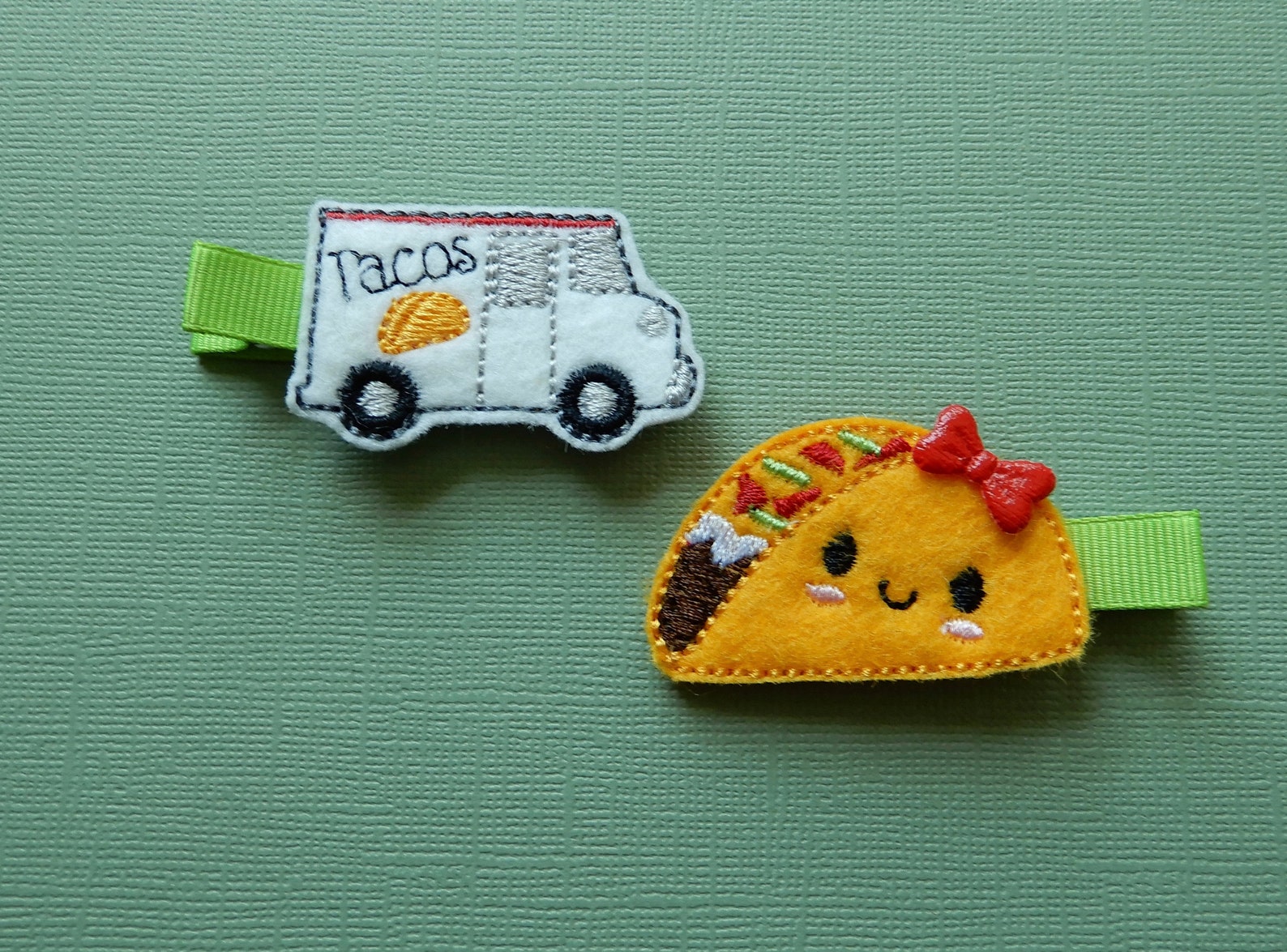 Taco Truck and Taco Clips Taco Hair Clip Taco Tuesday Hair | Etsy