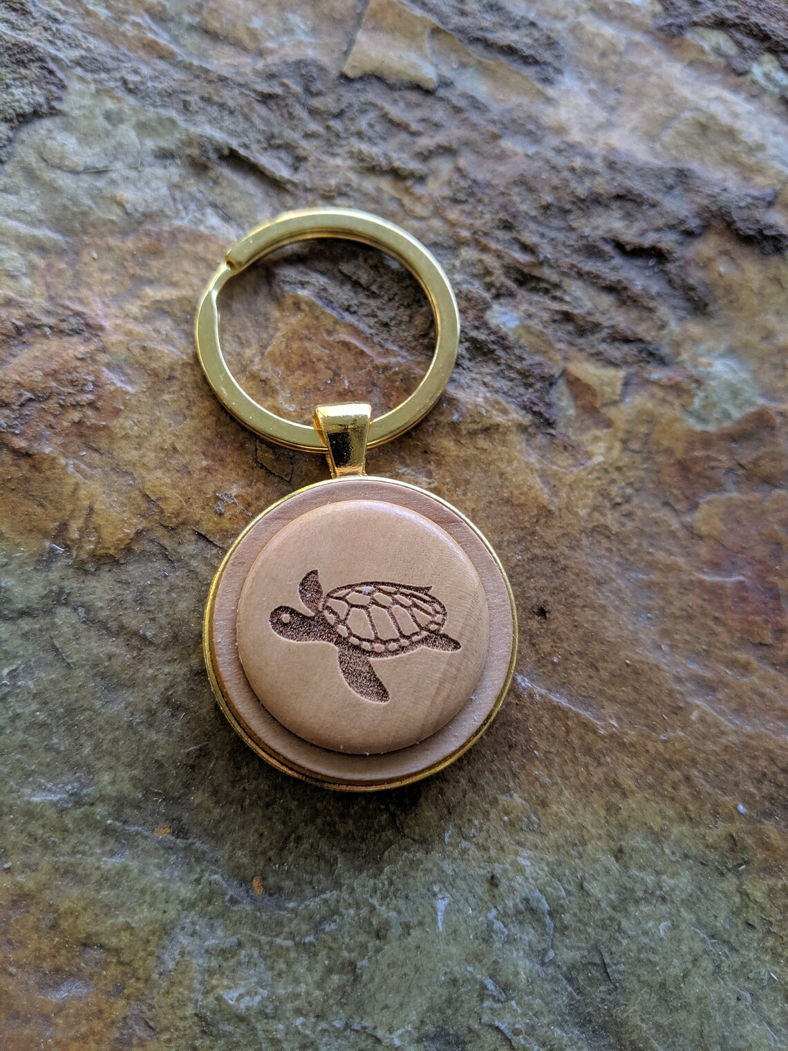 Laser cut wood inlay key rings | Etsy