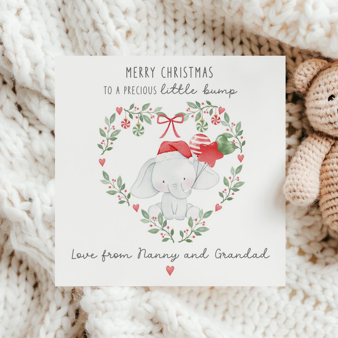 Bump Christmas Card, Personalised Christmas Card, Pregnancy Cards, From ...