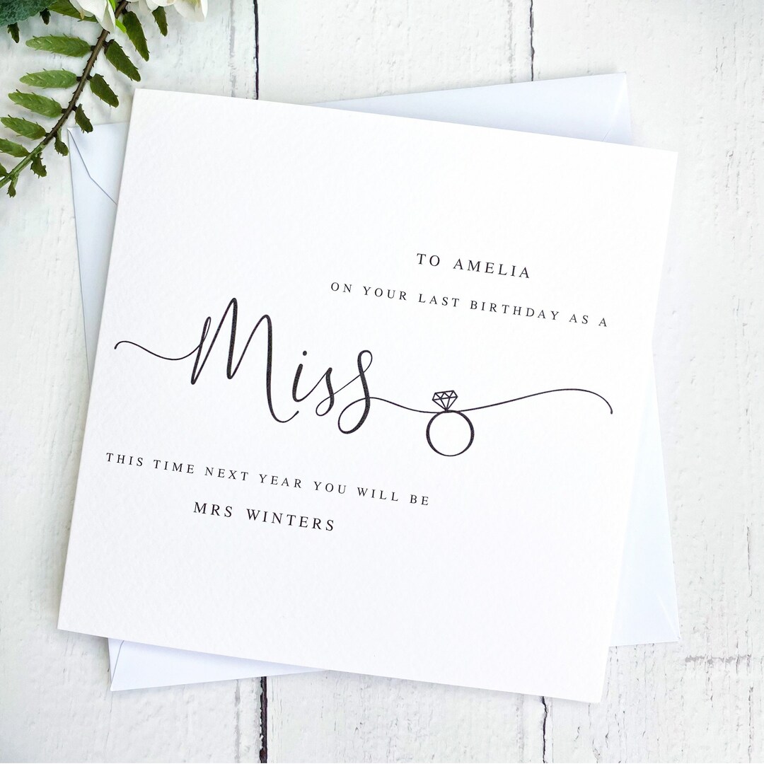 Personalised Birthday Card Last Birthday as a Miss Card to - Etsy UK
