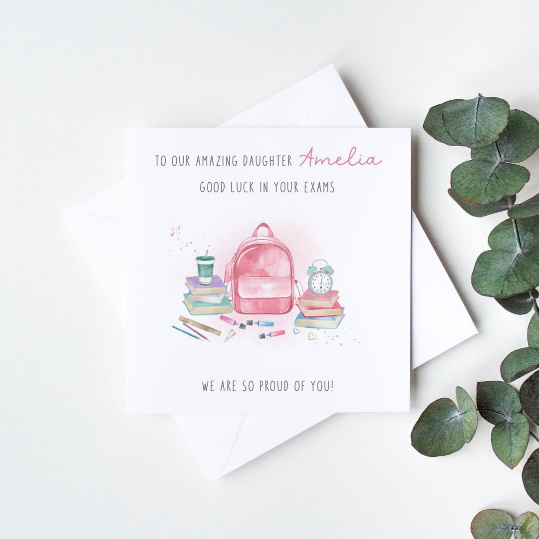 Good Luck in Your Exams Card, Personalised Exam Good Luck Card to ...