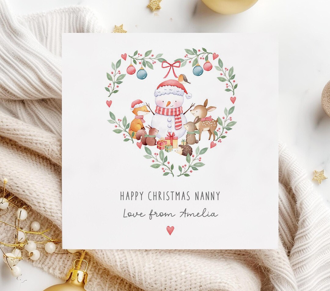 Personalised Christmas Card to Nanny, Xmas Cards to Grandparent From ...