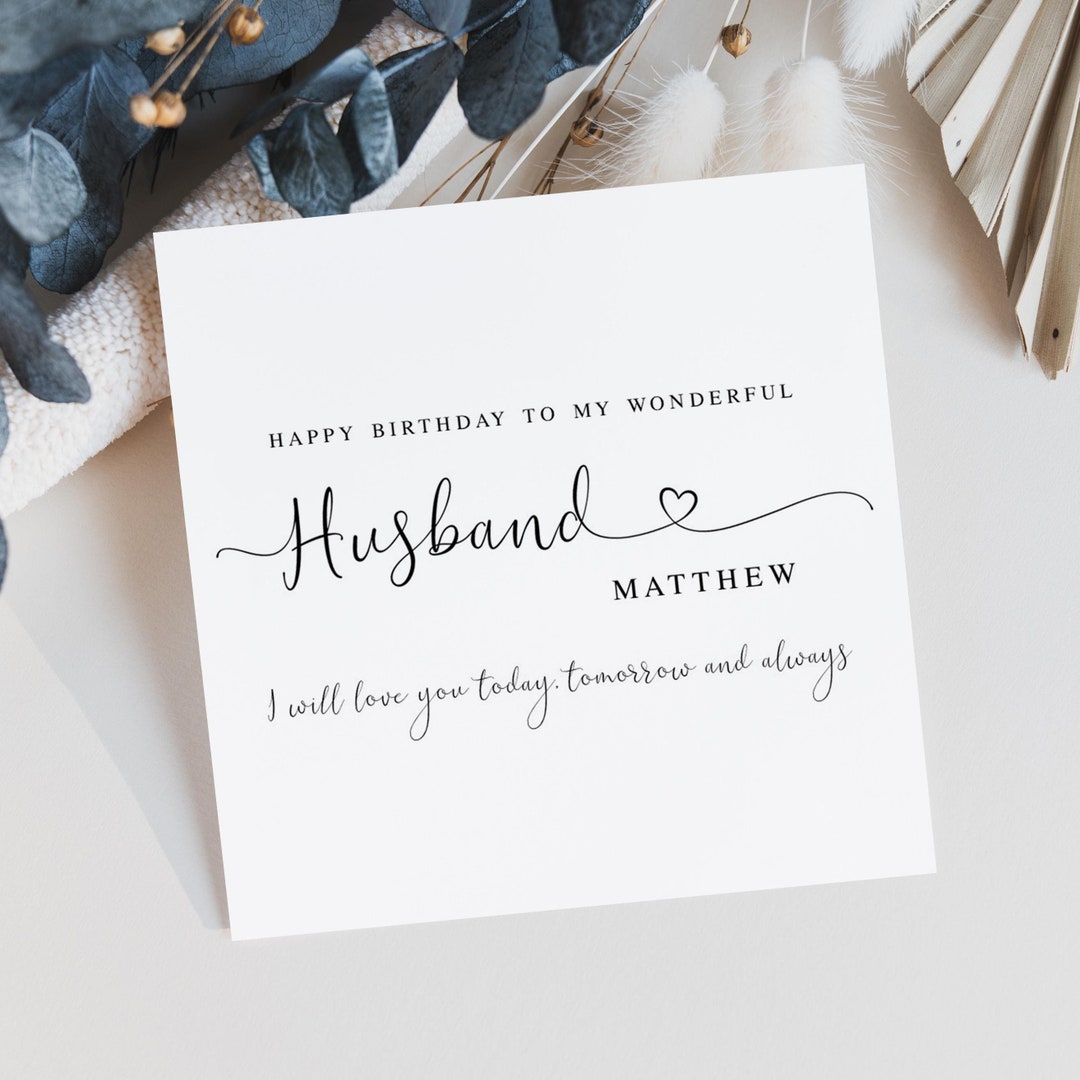 Personalised Birthday Card, Husband Birthday Cards, to My Husband on ...