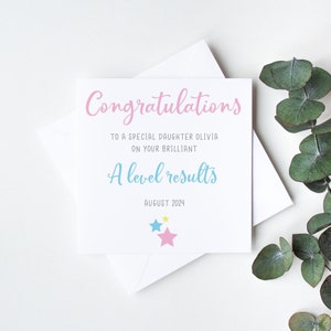 Personalised Congratulations on Your A Level Results Card, for Passing ...
