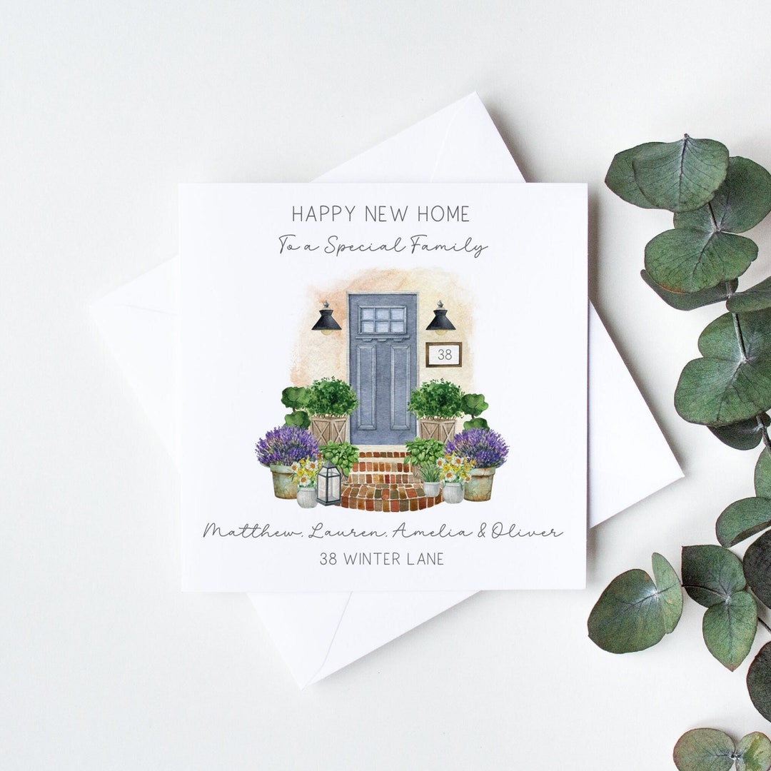 Personalised New Home Card, Happy New Home to a Special Family, Moving ...
