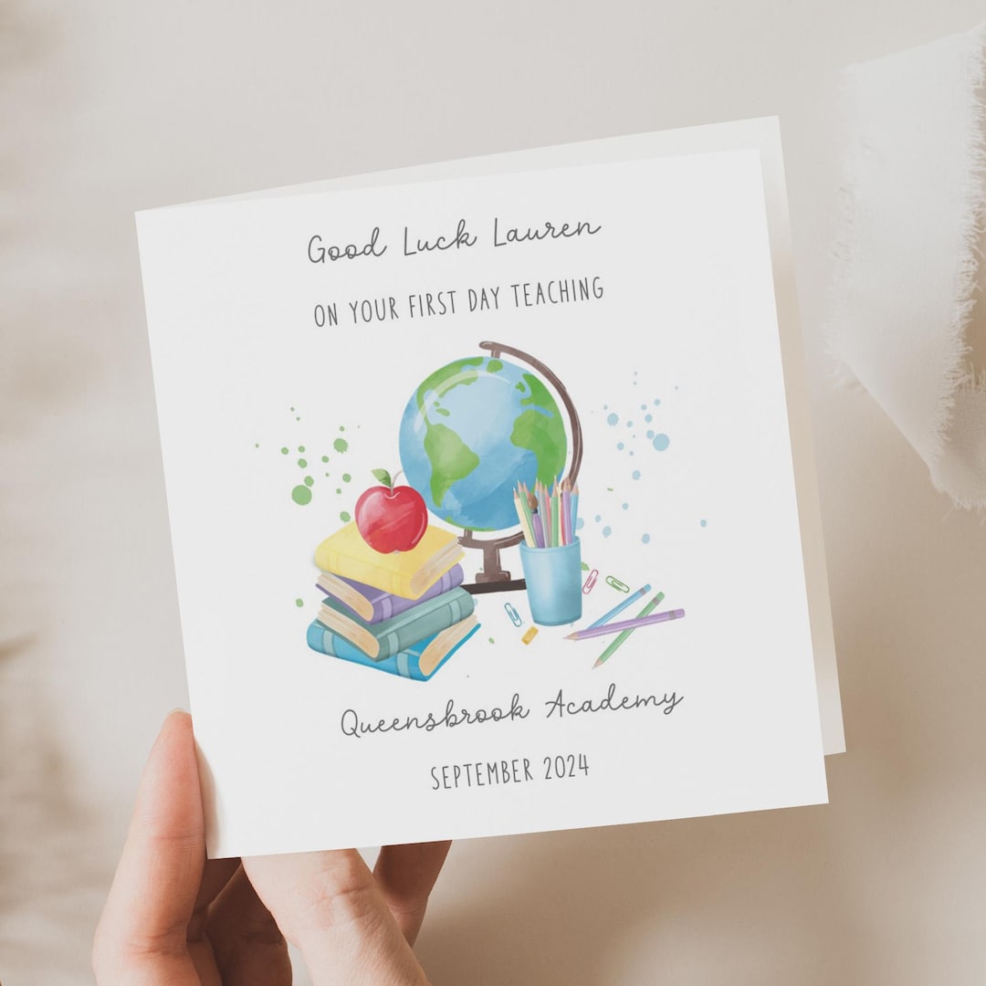 Personalised Good Luck New Teacher Card, First Day Teaching - Etsy UK