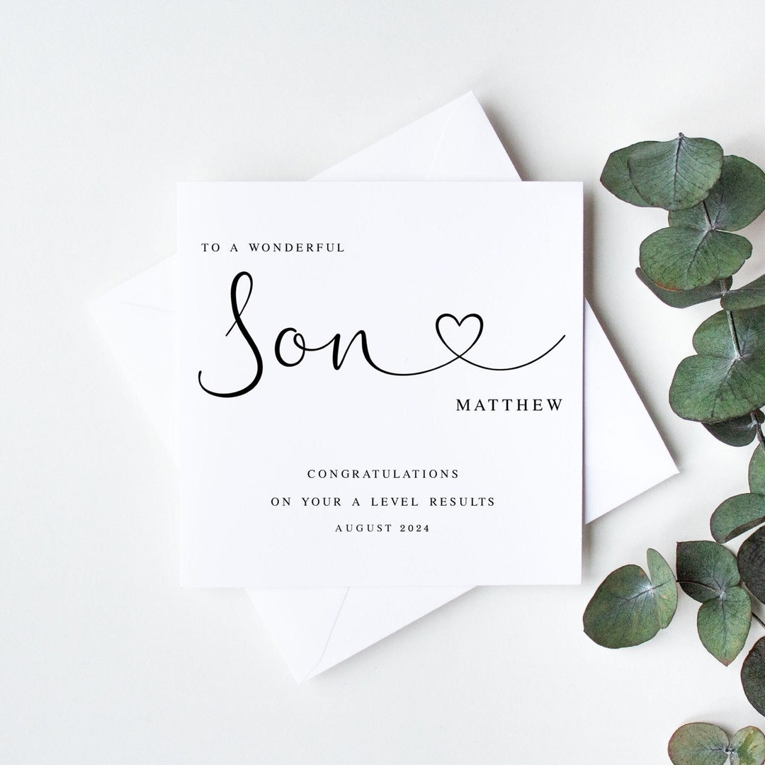 Personalised A Level Results Card, Congratulations Card, Exam Results ...