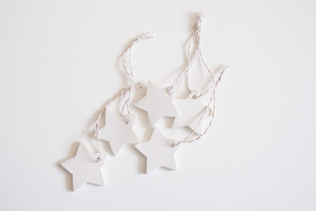 Ceramic: Stars RAW CLAY Simple White Ceramic Ornaments - Set of 5 ...