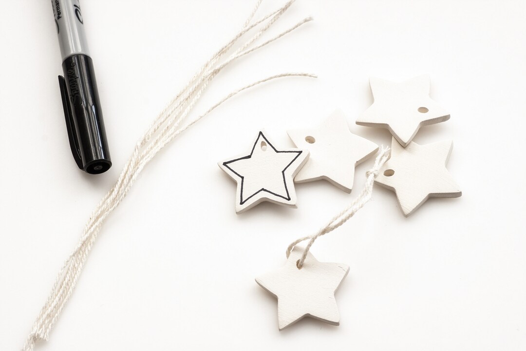 DIY: Simple Ceramic STARS- Set of 5 - (smooth) RAW for Paint, Glitter ...