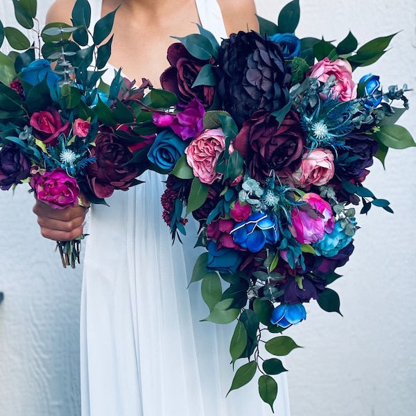Teal Bridal Bouquet - Etsy