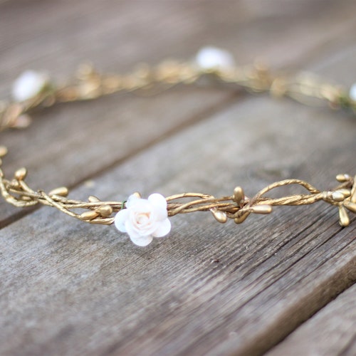 Gold Flower Girl Crown - Etsy