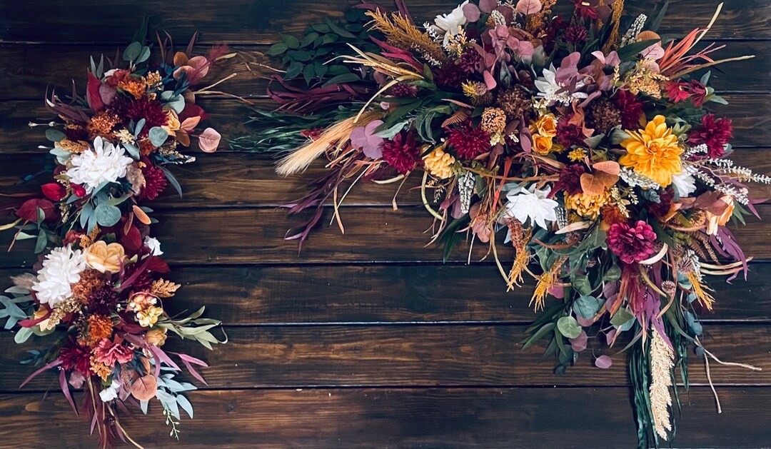 Wedding Arch Flowers Flower Arbor Floral Arch Swag Fall - Etsy