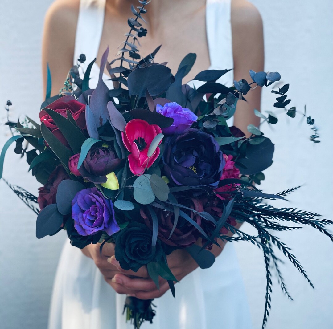 Moody Jewel Tone Wedding Purple Fuchsia Emerald Green Red Wedding ...