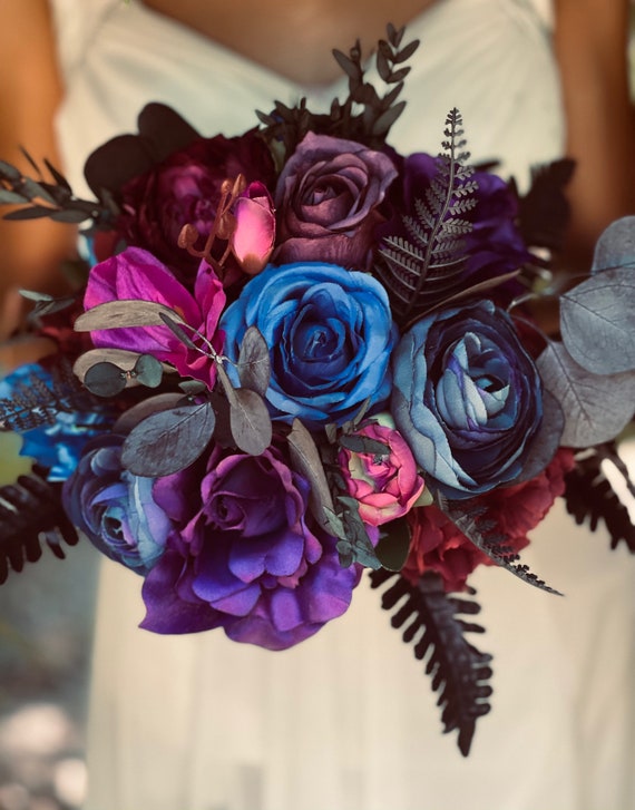 Dark Purple And Red Wedding Flowers