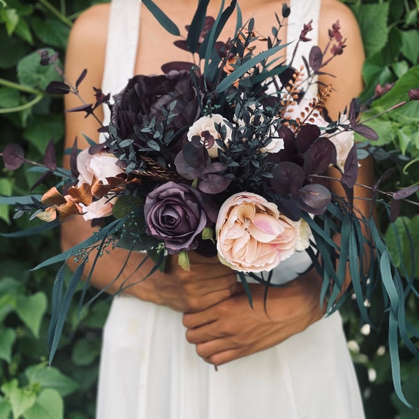 Deep Tone Flower Bouquet - Etsy