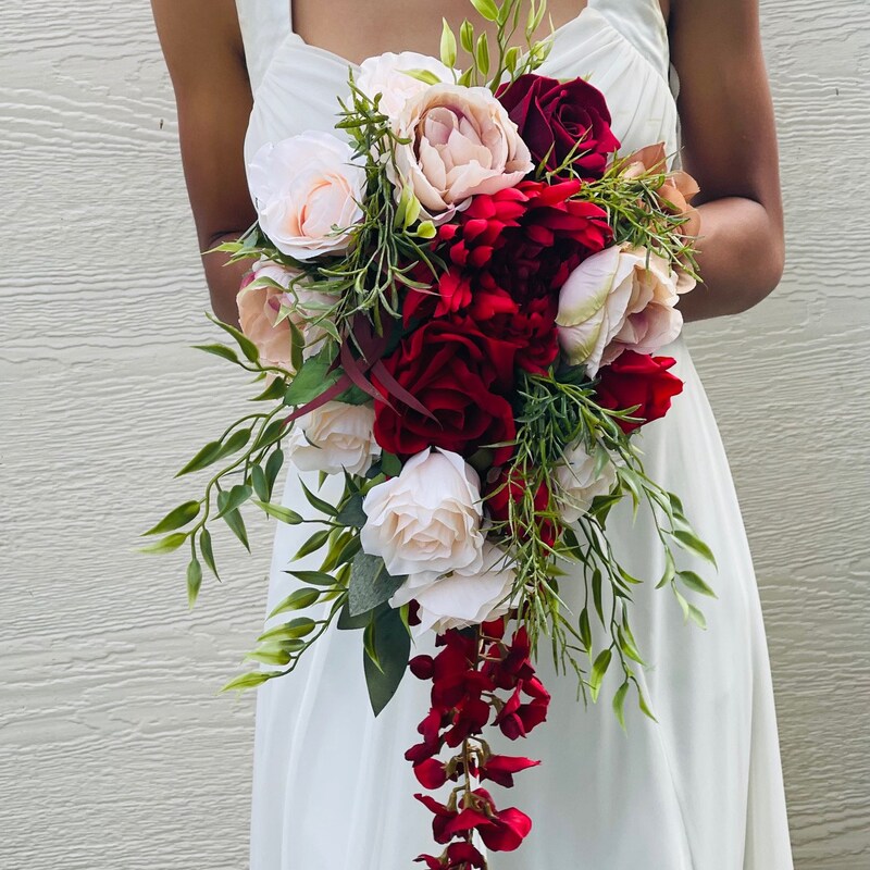 Red Bridal Bouquet - Etsy