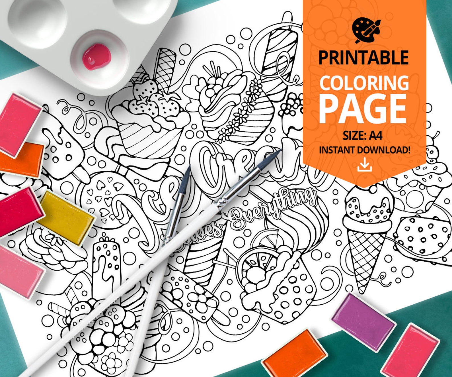 2 Fun Printable Coloring Page Size: A4 Instant Download - Etsy