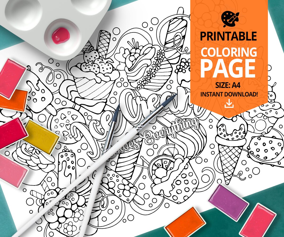 2 Fun Printable Coloring Page Size: A4 Instant Download, Printable ...