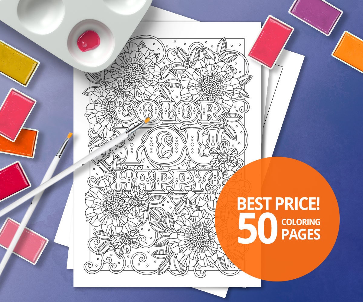 50(!) Coloring Pages for Adult and Kids, Instant Download, Printable ...