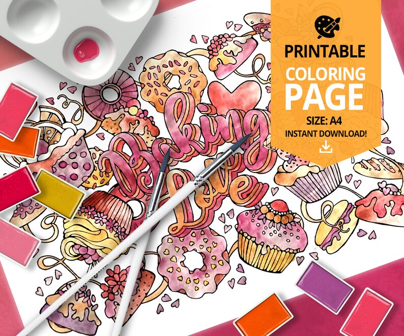 2 Fun Printable Coloring Page Size: A4 Instant Download - Etsy