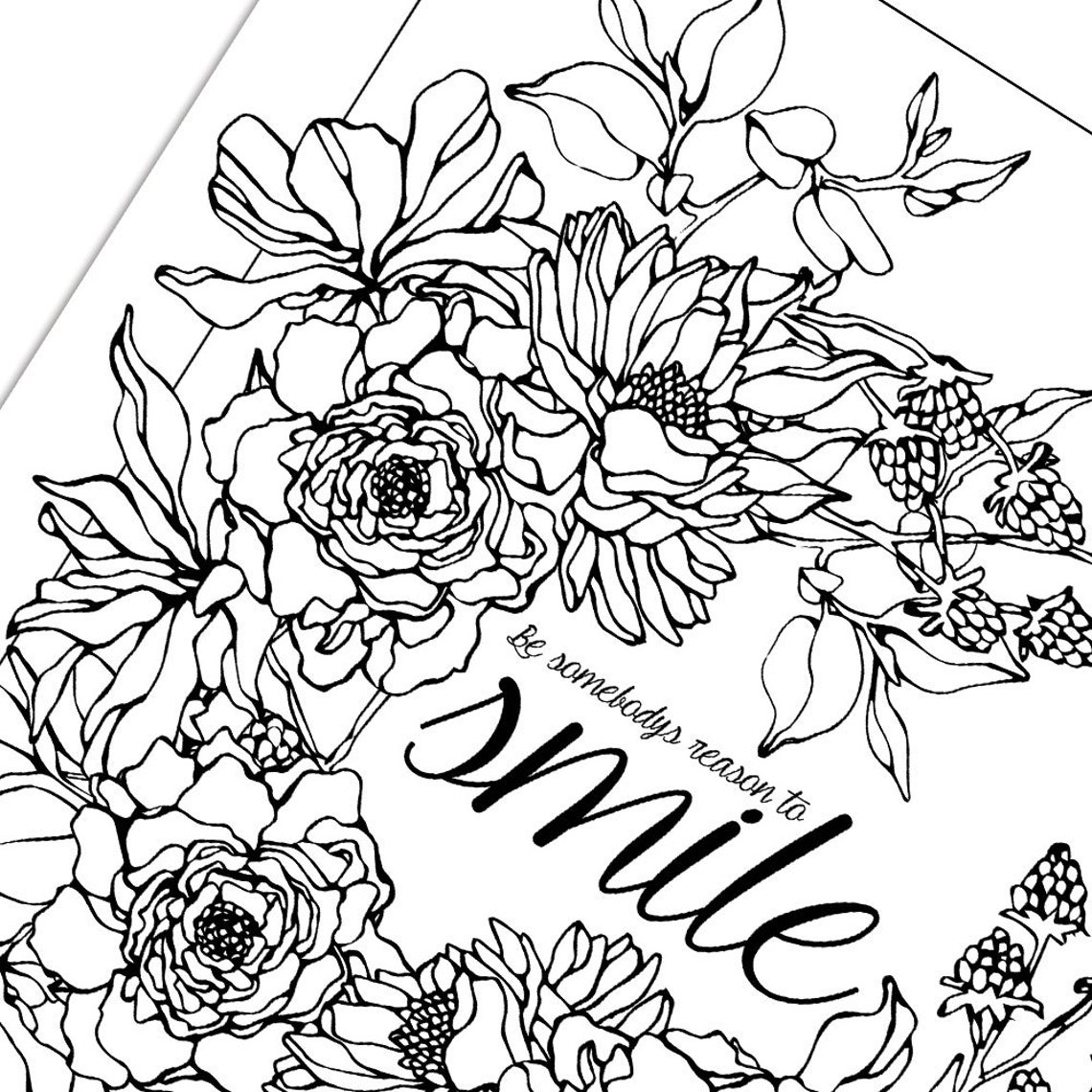 1 (one) Pdf Printable Coloring Page in Four Versions! - Etsy