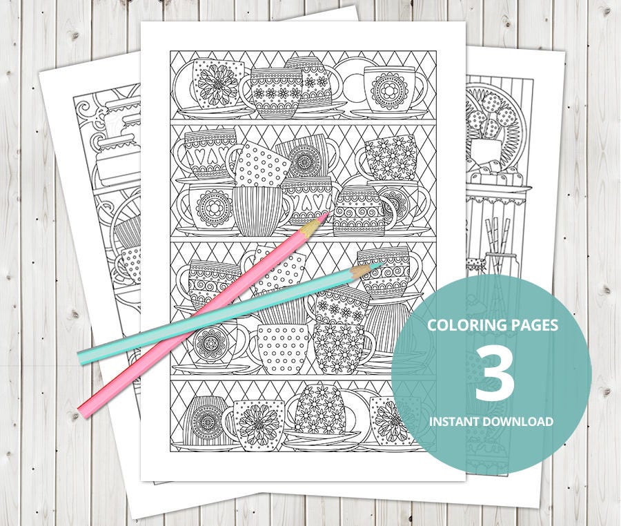 3 Adult Coloring Pages / Instant Download Printable Pdf - Etsy