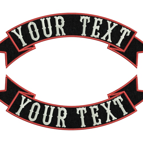 Custom Embroidered Top and Bottom Rocker Set MC Biker Patch - Etsy