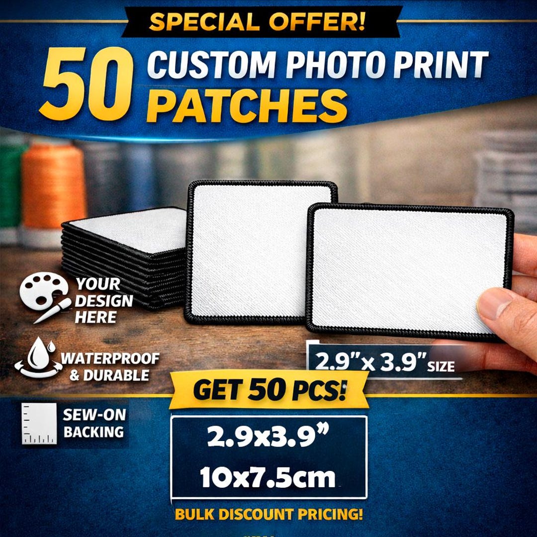 50-pack Custom Rectangular Photo Patches – Wholesale – Full Color Print ...