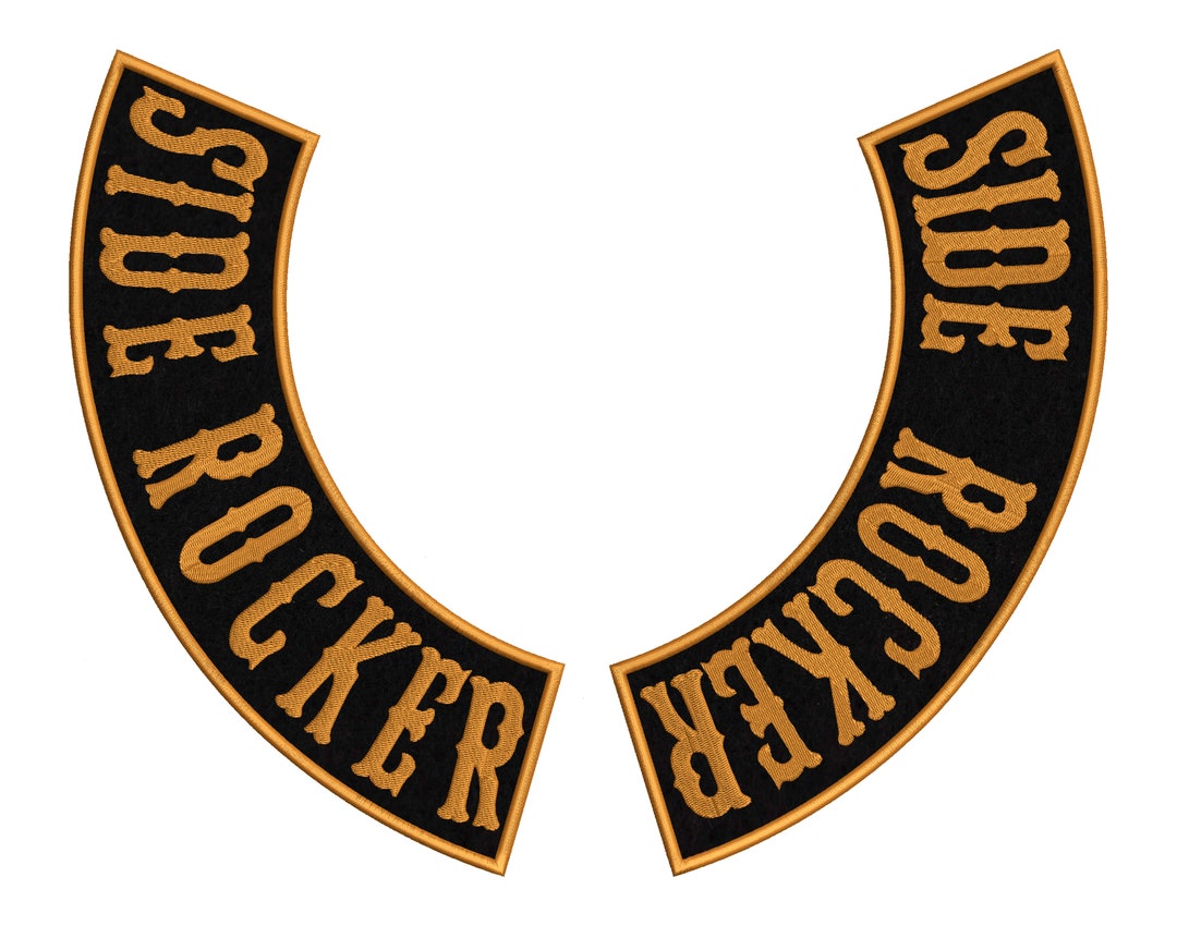 Custom Embroidered Biker Patch: Side Rocker Motorcycle Backpatch - Etsy