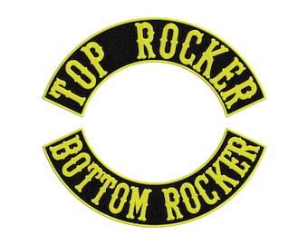 REFLECTIVE Top or Bottom Rocker, Embroidered Patch, Custom Embroidered ...