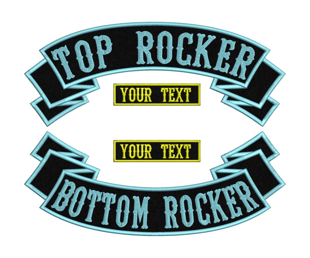 Bottom Top Rocker + FREE NAMETAG Embroidered Patch, Custom Embroidered ...