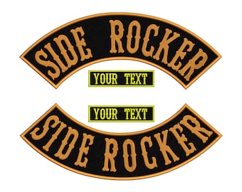 REFLECTIVE Top or Bottom Rocker, Embroidered Patch, Custom Embroidered ...
