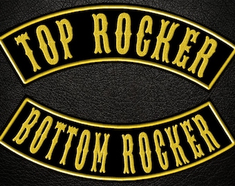 REFLECTIVE Top or Bottom Rocker, Embroidered Patch, Custom Embroidered ...