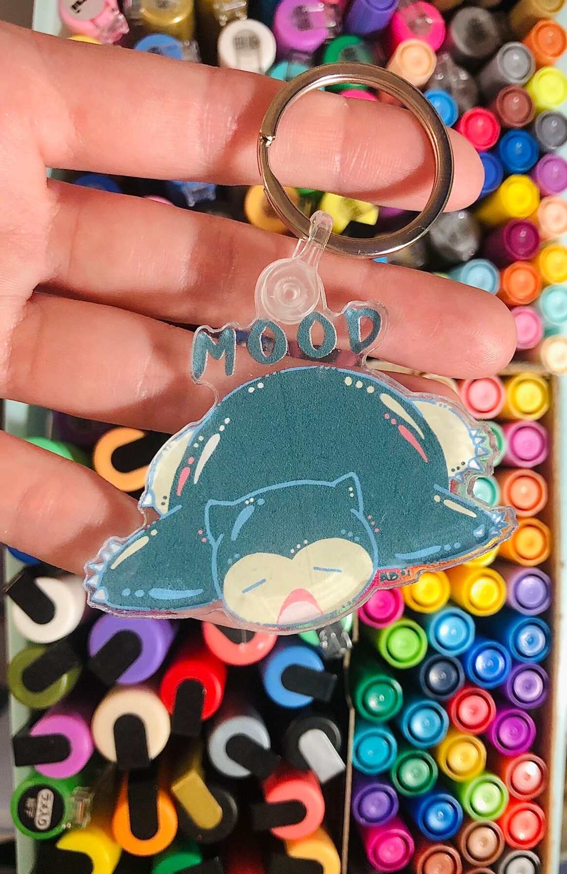 Snorlax Mood Keychain - Etsy
