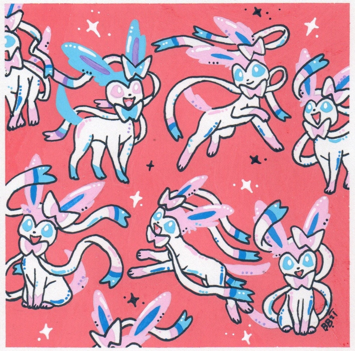 Pokemon Collage Posca Drawing - Etsy