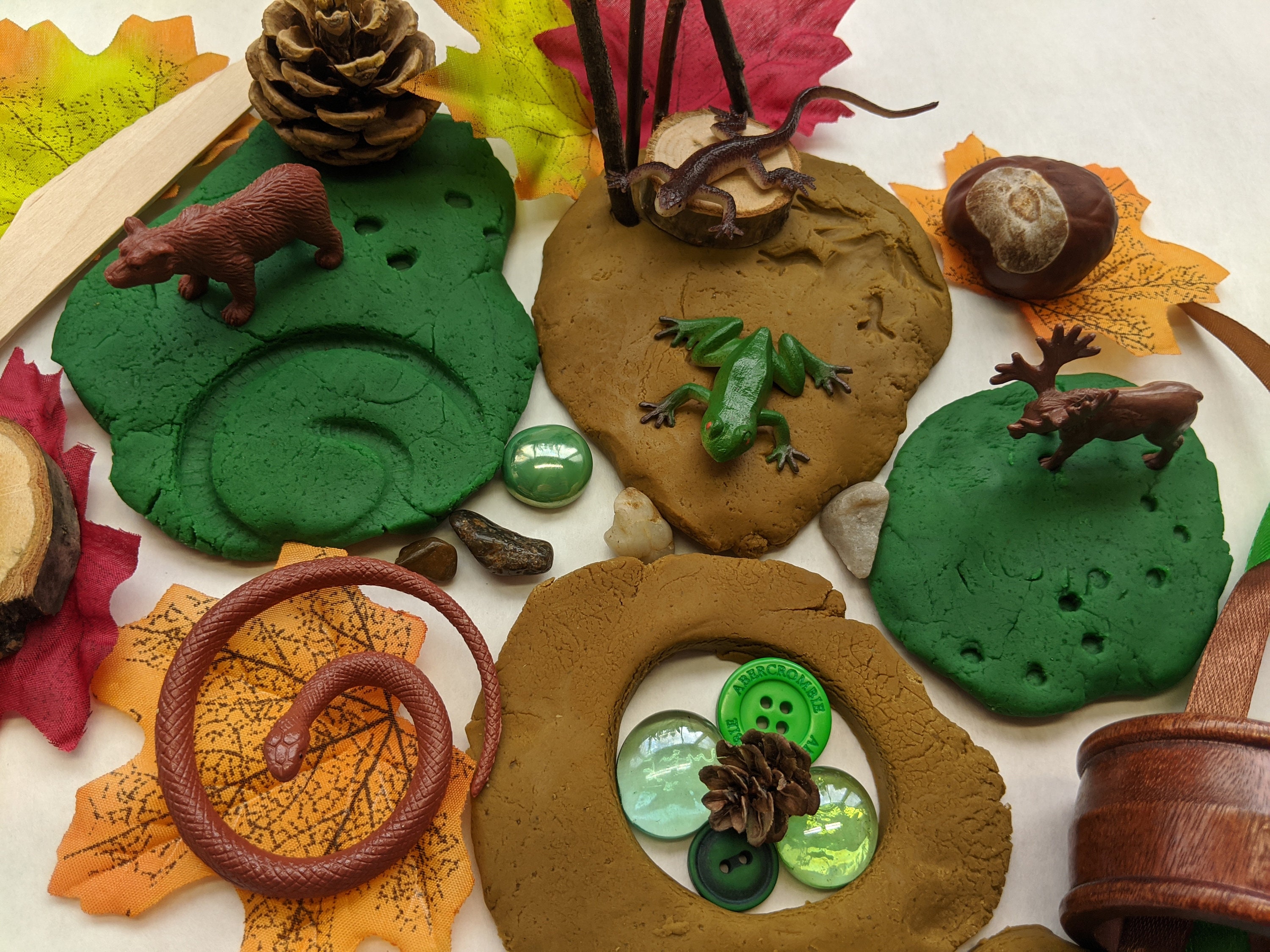 Forest Play Dough Sensory Kit Woodland Animal Playdough | Etsy