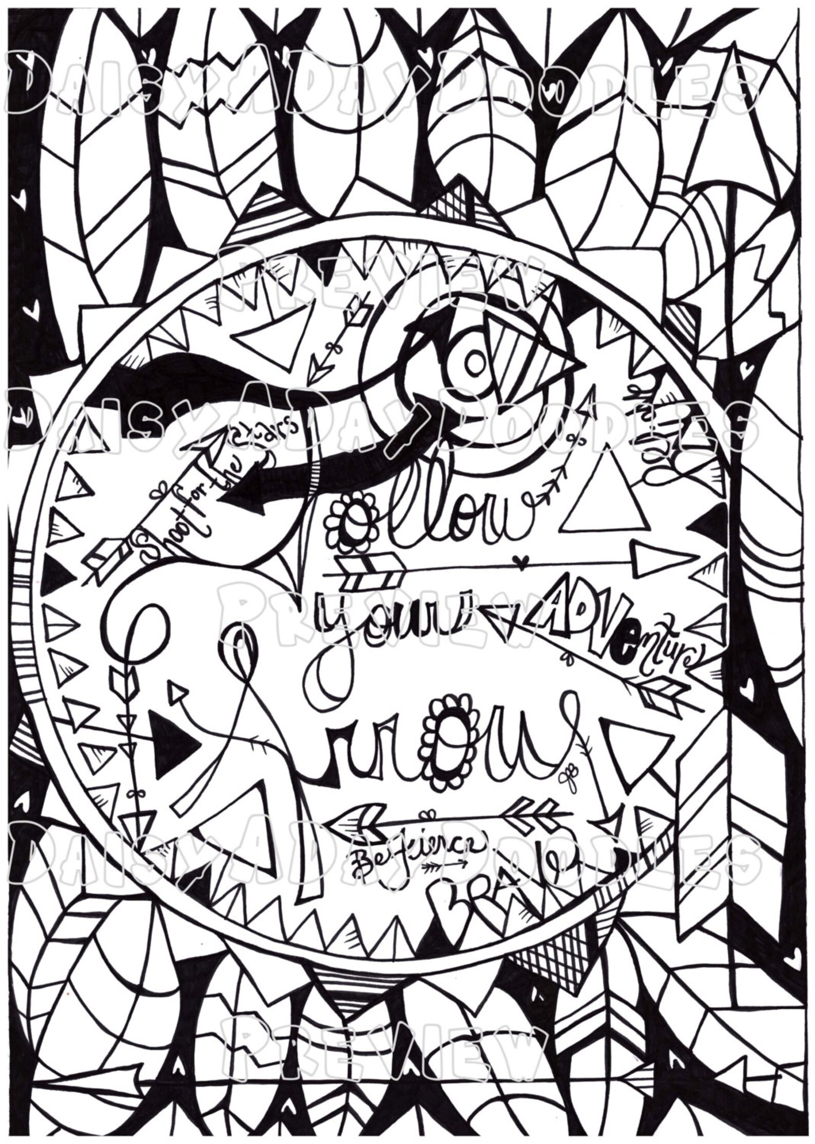 Adult Coloring 5 Pages - Set 1 - Etsy
