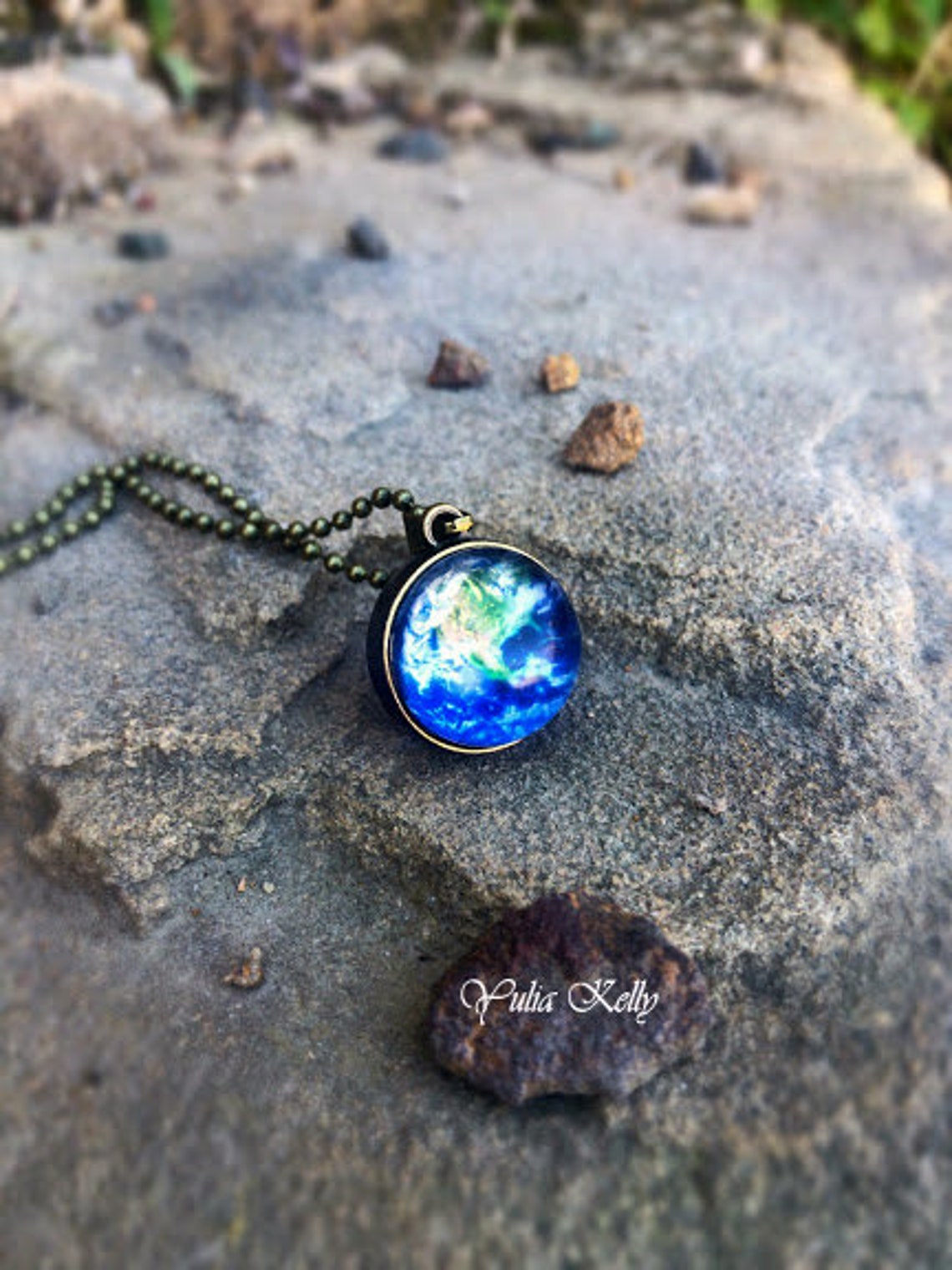 Galaxy Necklace Stars Resin Sphere Resin Space Necklace - Etsy