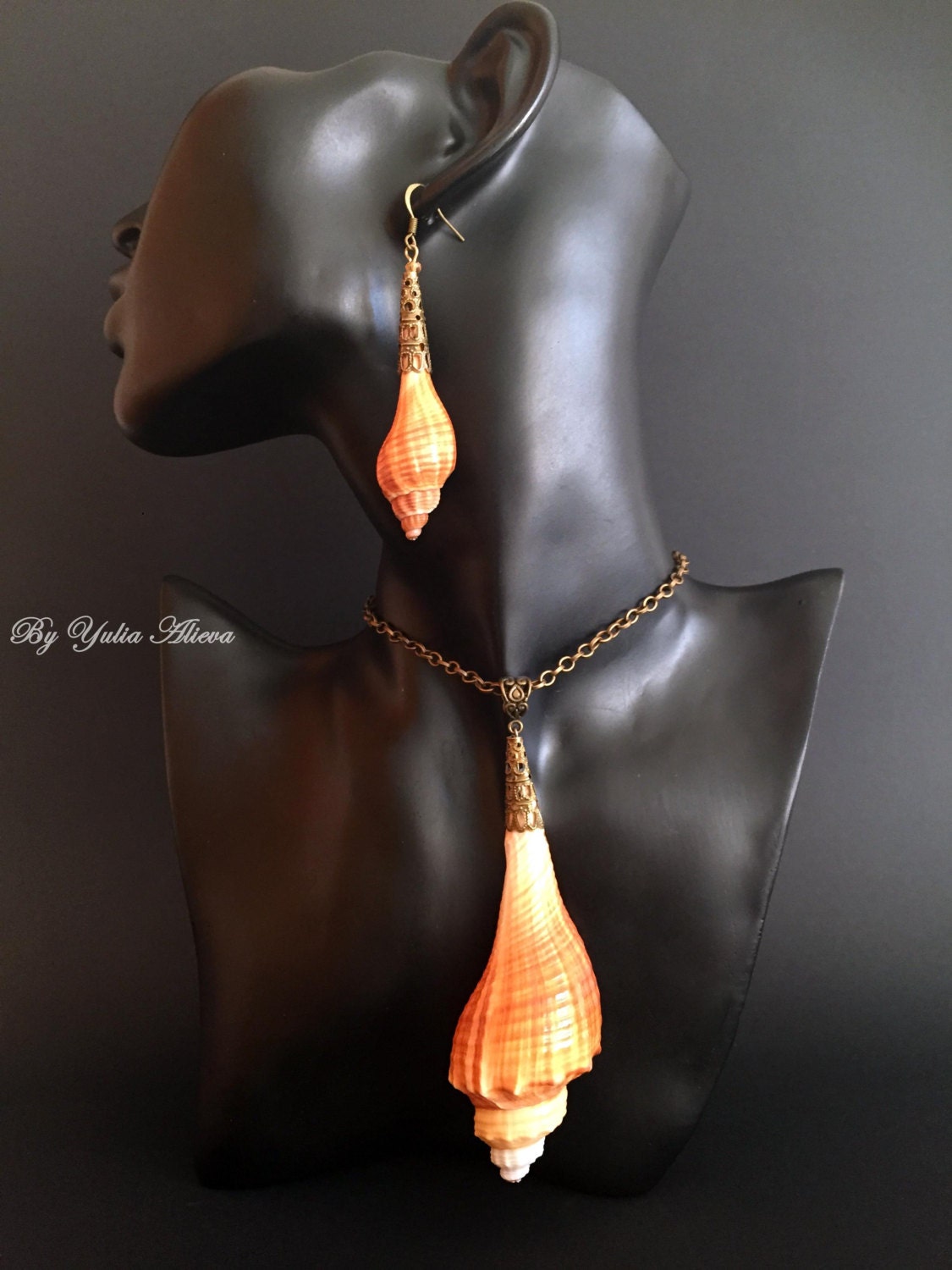 Natural Seashell Jewellery Set, Real Seashell Necklace and Earrings ...