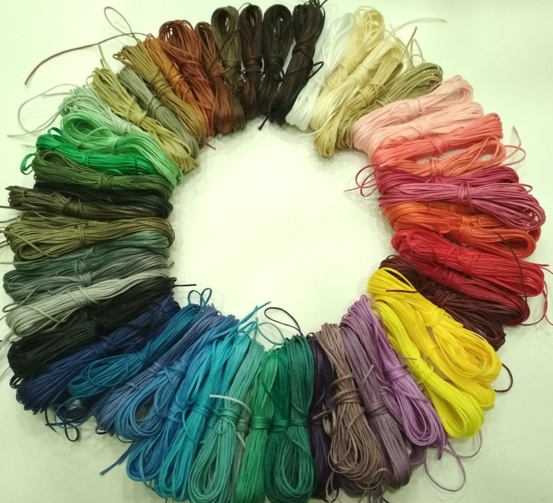 Polyester Flat Cord 1mm Waxed Macrame Thread Choose Your | Etsy