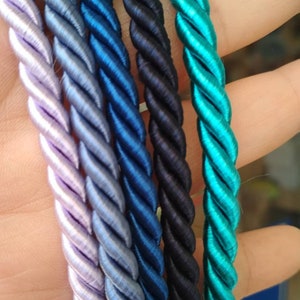6mm Round Braided Cord, Rayon Rope, 6mm Satin Cord, 3-ply Twisted Round ...