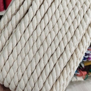 15mm Braided Rope, 15mm Cotton Twisted Cord, Matte Rope, Thick Round ...
