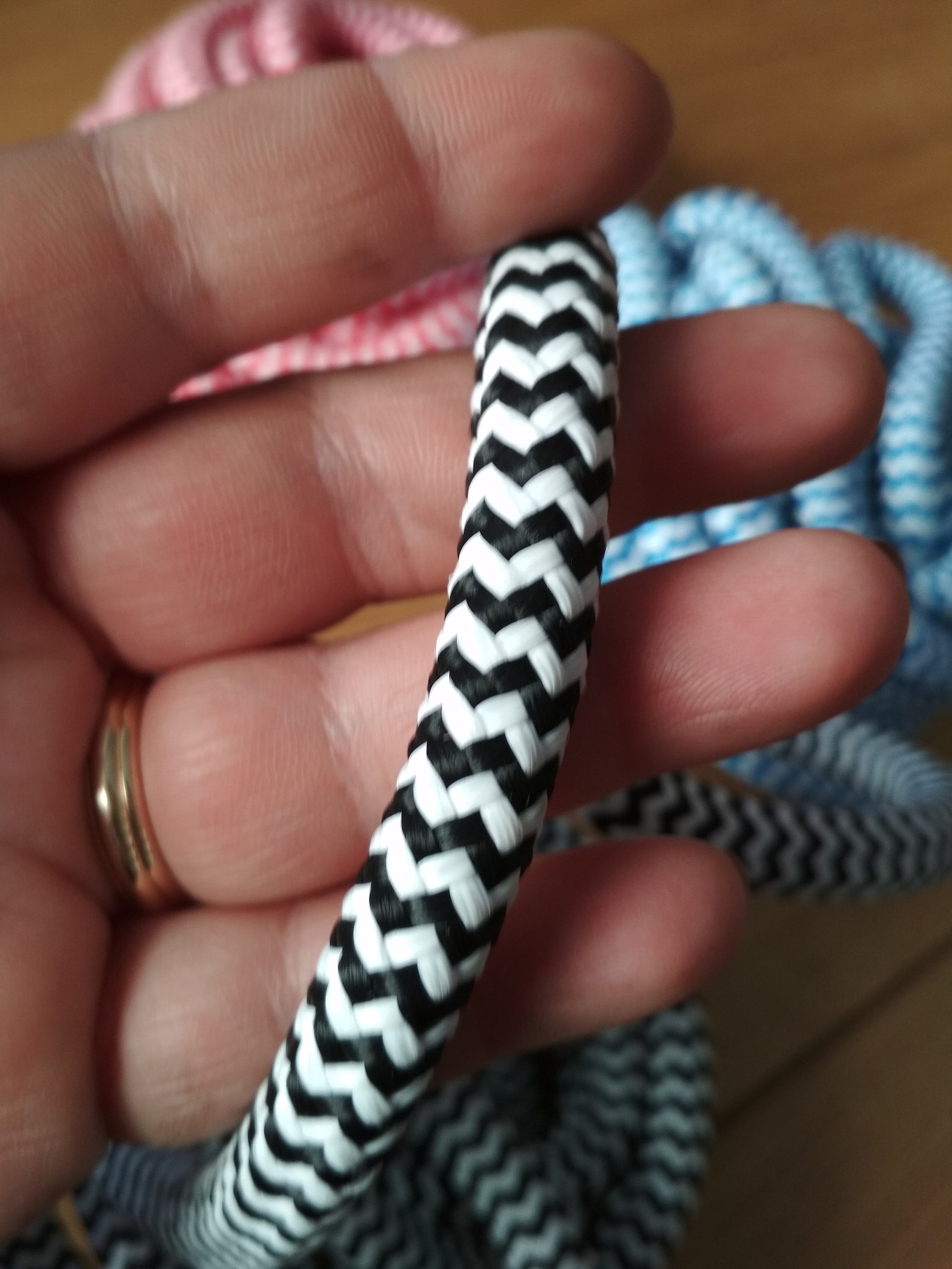 10mm Round Braided Cord, Paracord Rope, Black White Pattern, Round ...