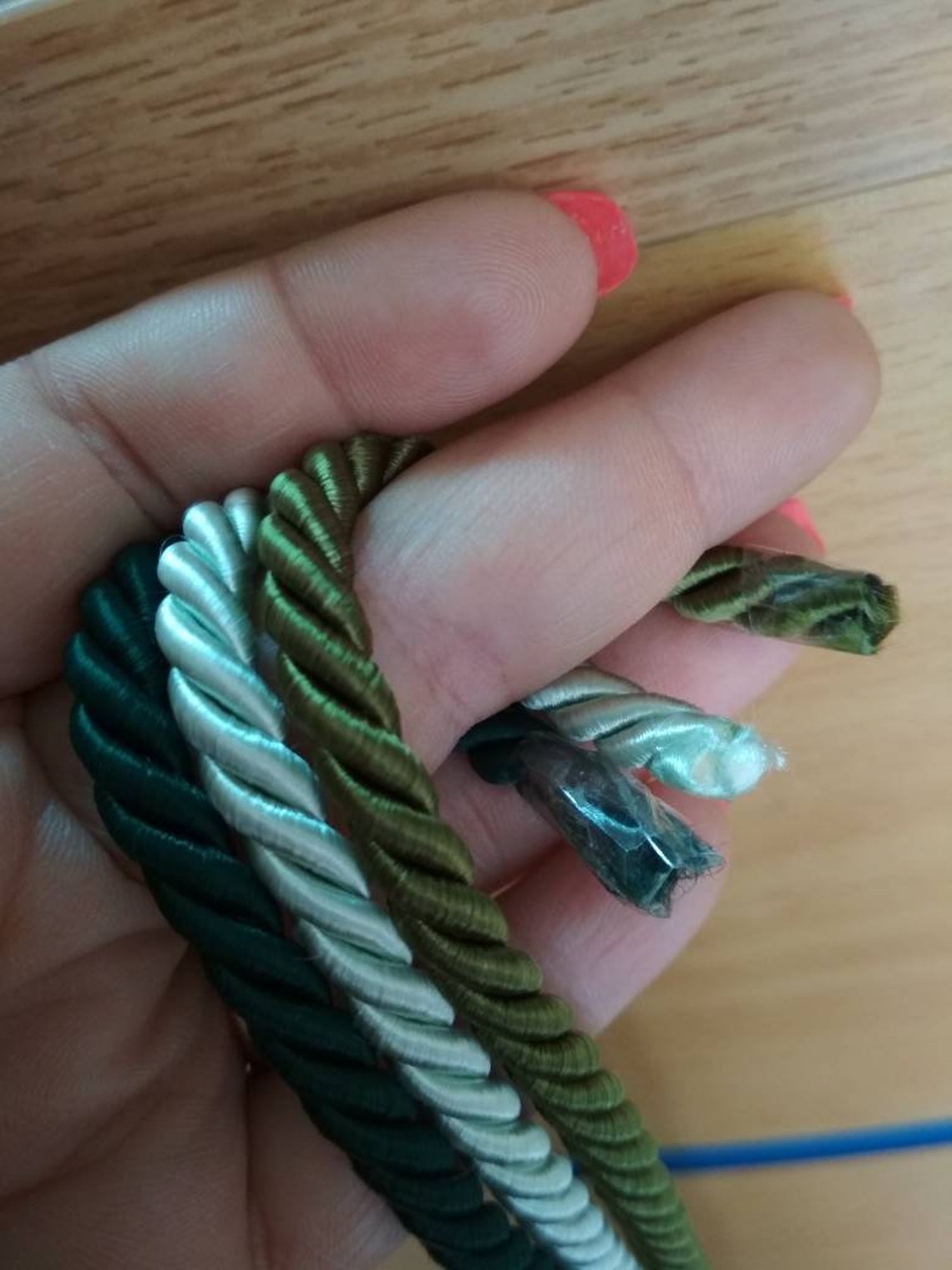 6mm Round Braided Cord, Rayon Rope, 6mm Satin Cord, 3-ply Twisted Round ...